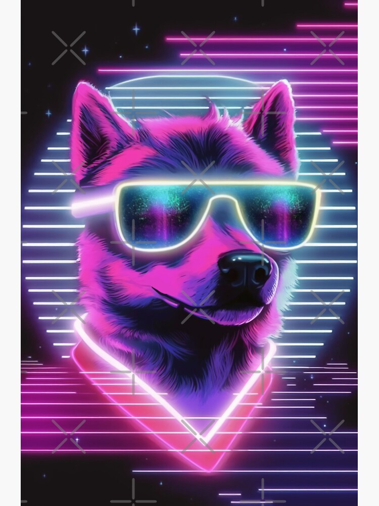 "Synthwave Doge meme" Sticker for Sale by RESToRAPTOR | Redbubble