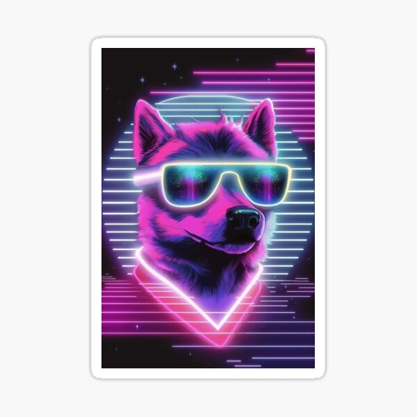 "Synthwave Doge meme" Sticker for Sale by RESToRAPTOR | Redbubble