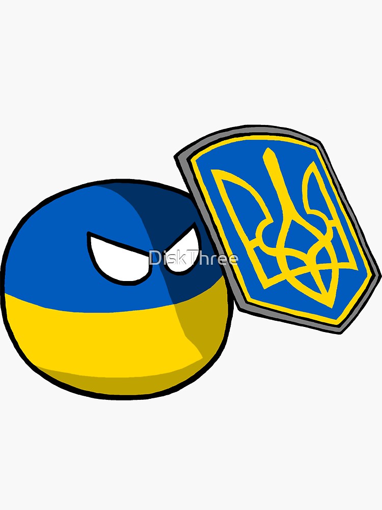 "Ukraineball with Shield. Slava Ukraini!" Sticker for Sale by DiskThree ...