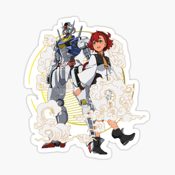 "Suletta Mercury GUNDAM Robot" Sticker for Sale by KOBISHA | Redbubble