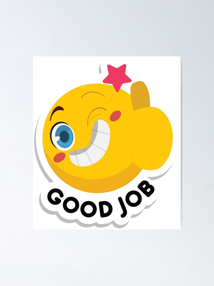 "Good Job Emoji Sticker Cute" Poster for Sale by dangngocthuc992 ...