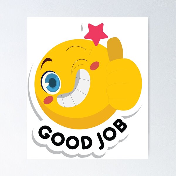 "Good Job Emoji Sticker Cute" Poster for Sale by dangngocthuc992 ...