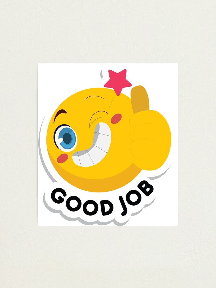 "Good Job Emoji Sticker Cute" Photographic Print for Sale by ...