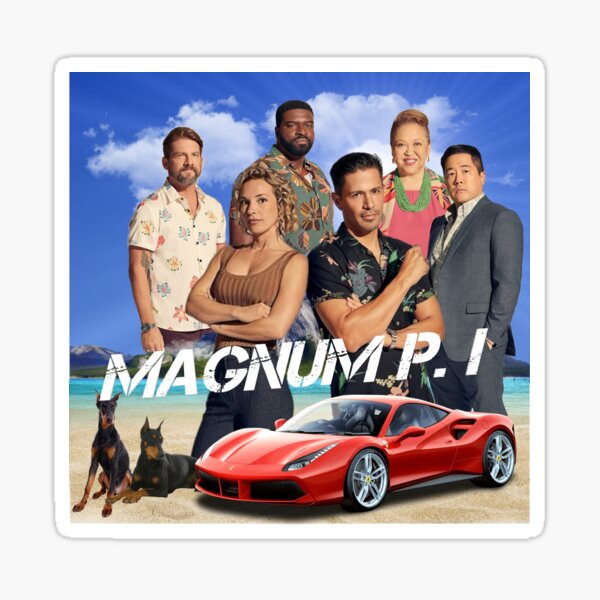 "Rebooted Magnum P.I. 2018" Sticker for Sale by YvonneTLH09 | Redbubble