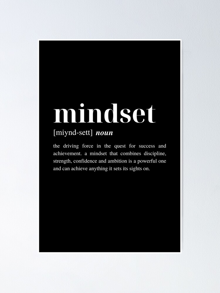 "Mindset Dictionary Definition: A Minimalist and Modern Typography for Personal Growth" Poster ...