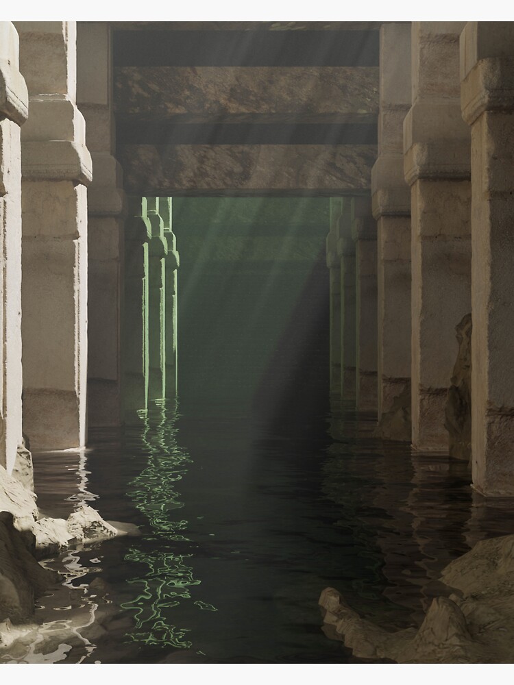 "Ancient Water Pillars" Sticker for Sale by Shaheen01 | Redbubble