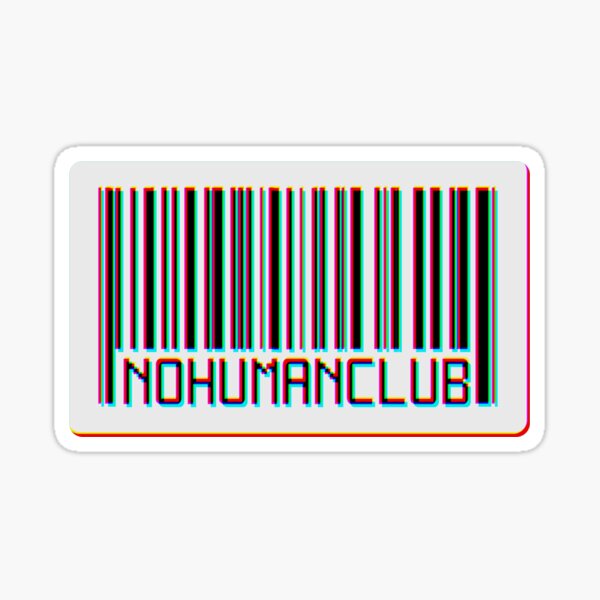 "No Human Club Code Glitch" Sticker for Sale by No Human Club | Redbubble