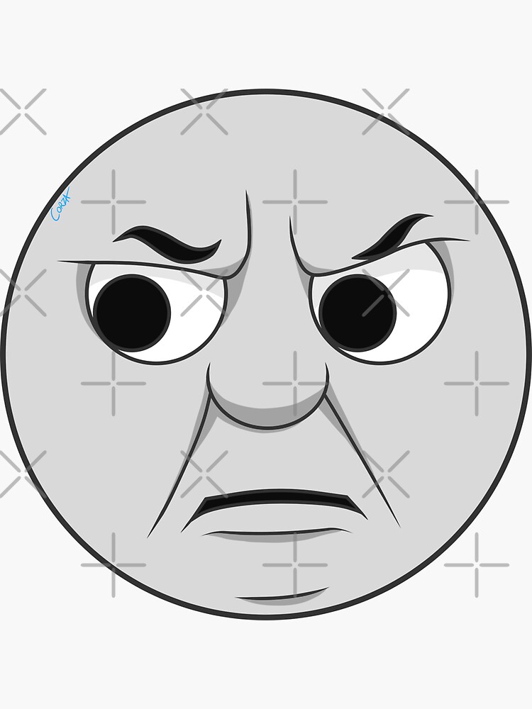 "Thomas (grumpy face)" Sticker by corzamoon | Redbubble