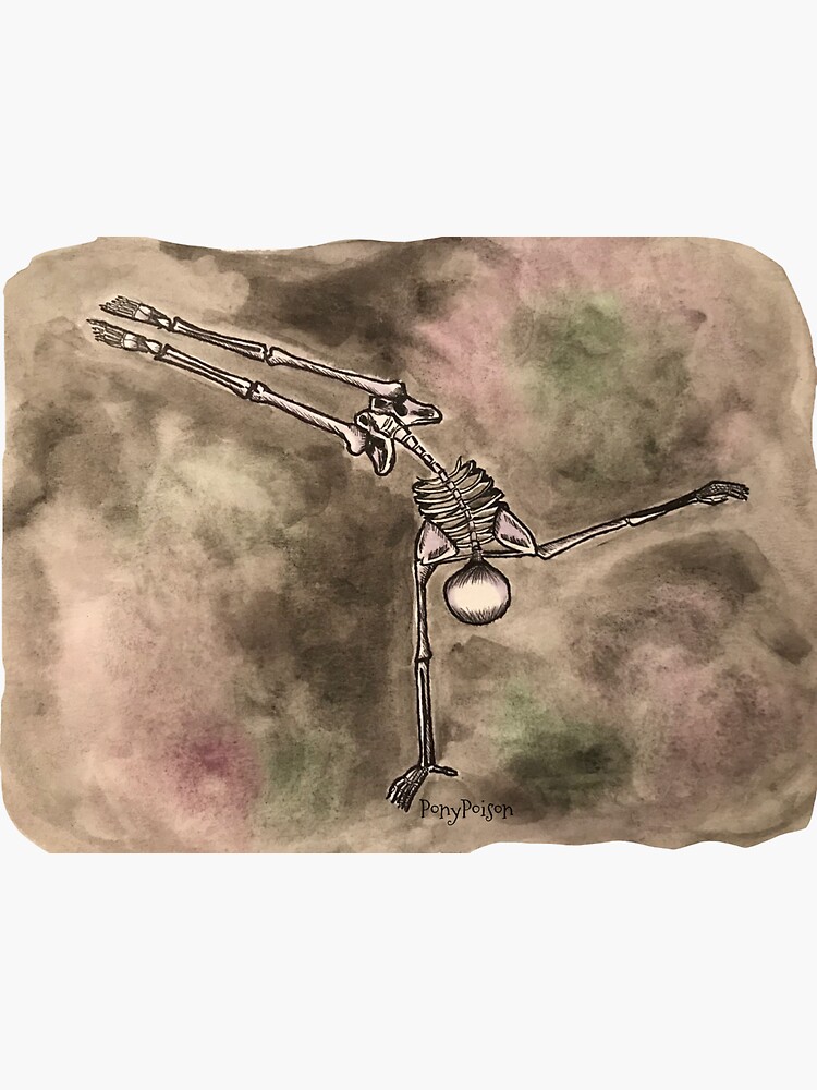 "Handstand Skeleton Watercolor" Sticker by PonyPoison | Redbubble