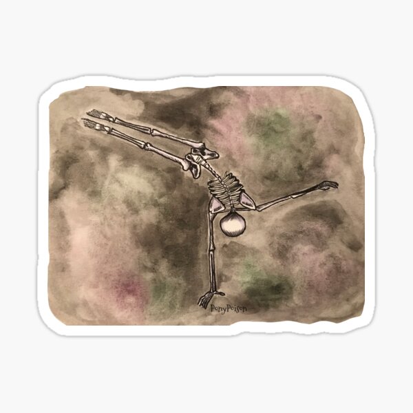 "Handstand Skeleton Watercolor" Sticker by PonyPoison | Redbubble