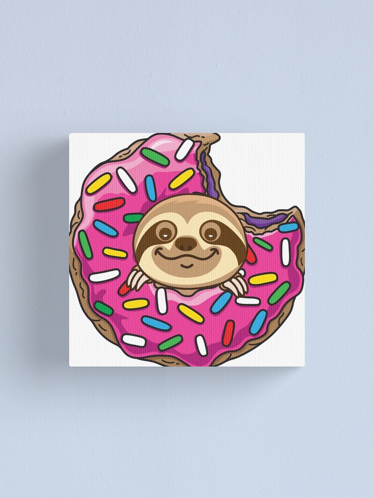 "Cute Sloth donut" Canvas Print for Sale by plushism | Redbubble