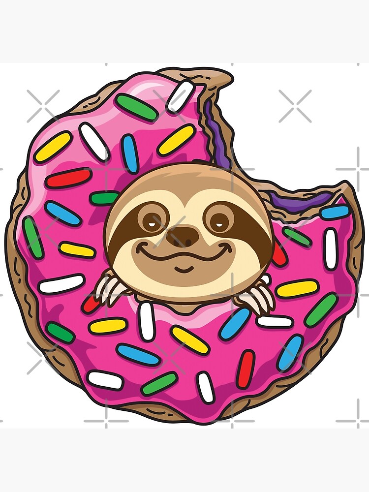 "Cute Sloth donut" Canvas Print for Sale by plushism | Redbubble