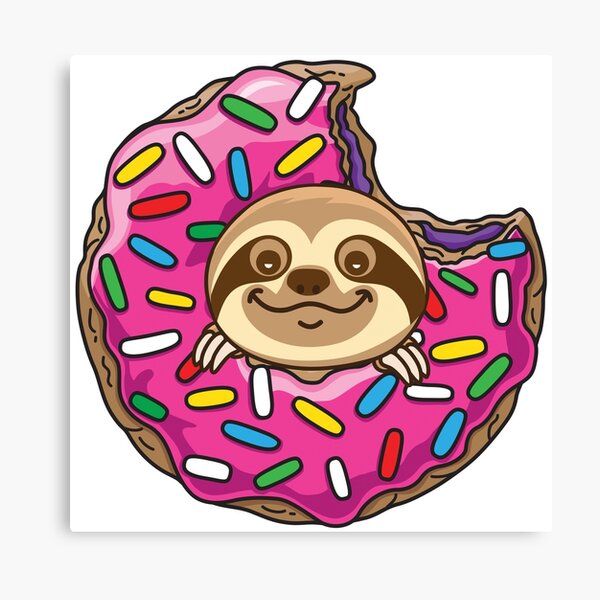 "Cute Sloth donut" Canvas Print for Sale by plushism | Redbubble
