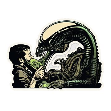 "alien xenomorph EATING HUMAN * STICKER" Sticker for Sale by TANKSHOP2 ...