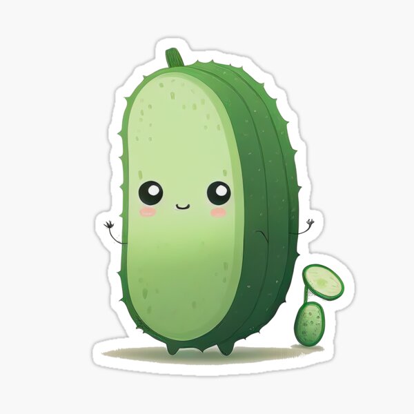 "kawaii cute chibi cucumber" Sticker by ChibiInstant | Redbubble