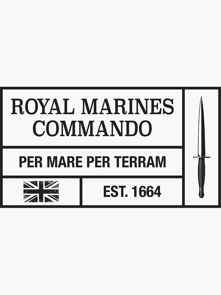 "Royal Marines Commando Moto Per Mare Per Terram" Sticker for Sale by ...