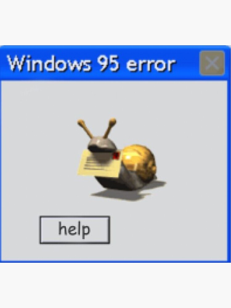 "snail windows dialogue box" Sticker for Sale by xosillycore | Redbubble