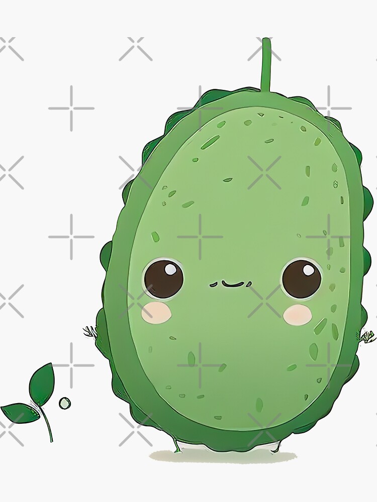 "kawaii cute chibi cucumber" Sticker by ChibiInstant | Redbubble