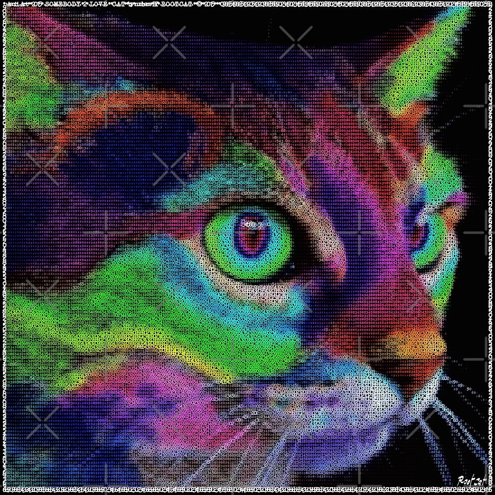 "ASCii ART COLOR CAT ™ by ROOTCAT" by Grimm Land | Redbubble