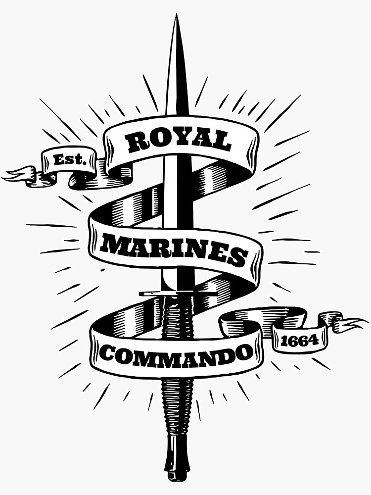 "Royal Marines Commando Dagger Retro Banner" Sticker for Sale by ...