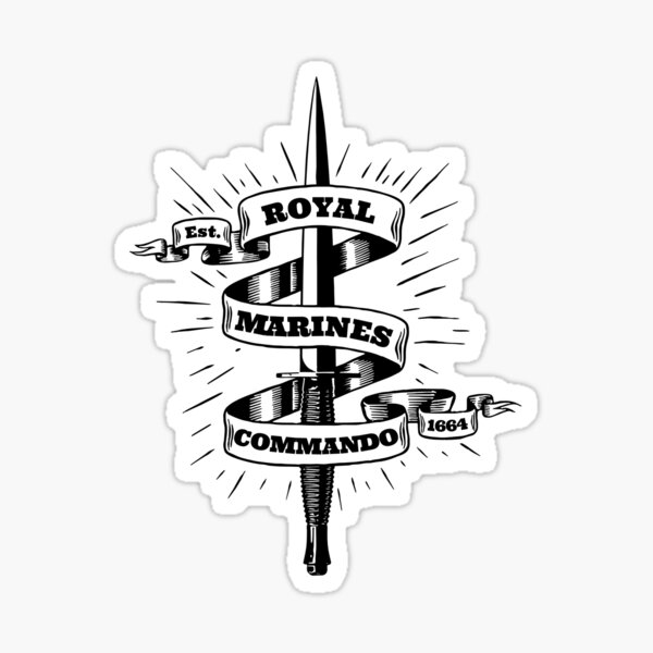 "Royal Marines Commando Dagger Retro Banner" Sticker for Sale by ...