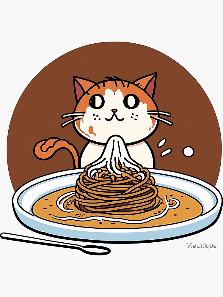 "Cat & Spaghetti | Cooking | Cats | Spaghetti| Cookie " Sticker for ...