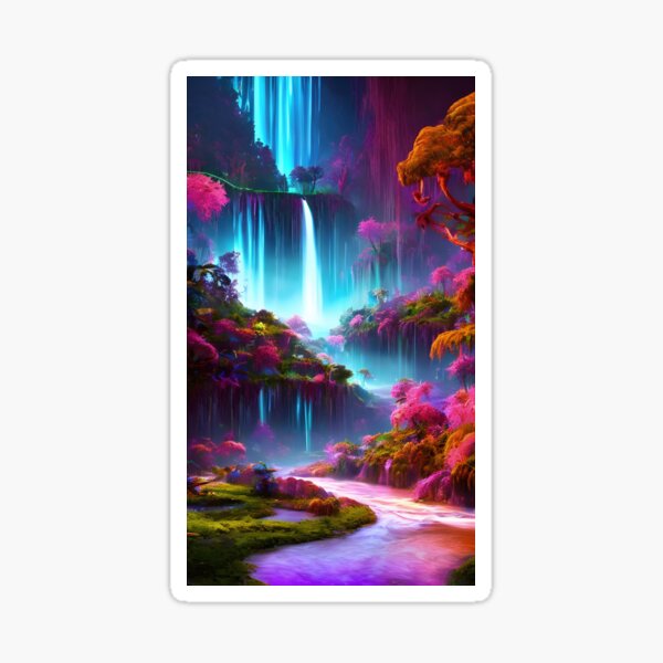 "Enchanted Cascades" Sticker for Sale by 420life101 | Redbubble