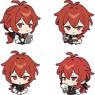 "Genshin Impact- Chibi Diluc" Sticker for Sale by sukisoup | Redbubble