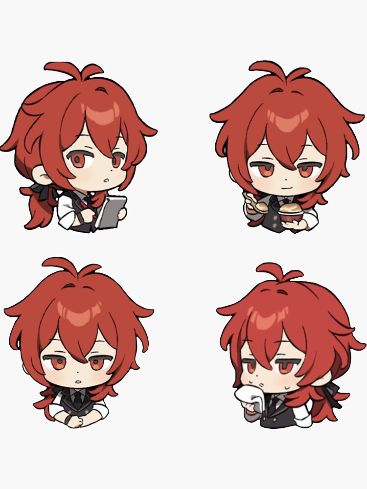 "Genshin Impact- Chibi Diluc" Sticker for Sale by sukisoup | Redbubble