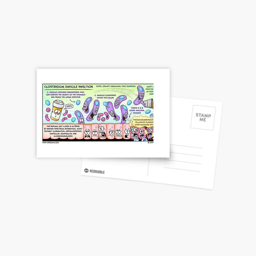 "Clostridium difficile Infection" Sticker for Sale by Medcomic | Redbubble
