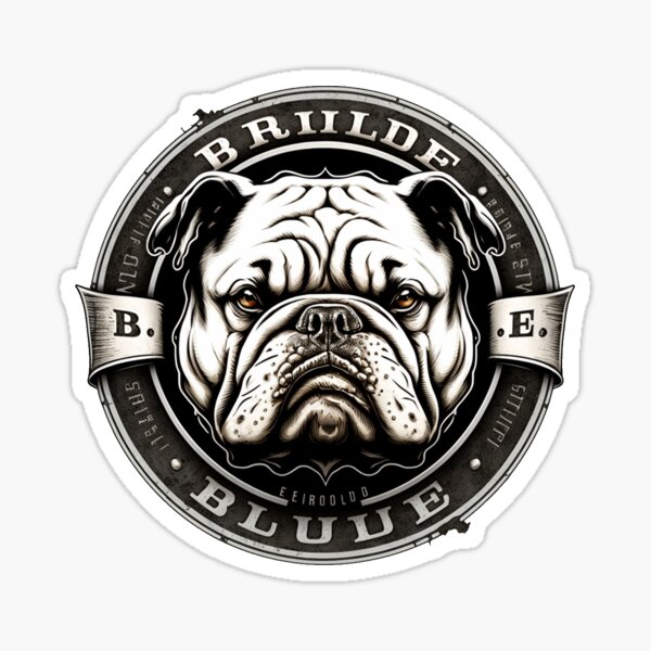 "English Bulldog Logo" Sticker for Sale by HookedOnDogz | Redbubble