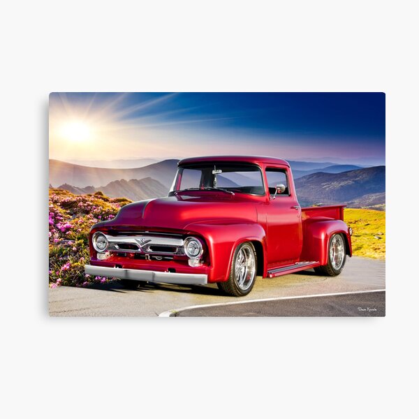 "1956 Ford F100 Custom Stepside Pickup I" Canvas Print for Sale by ...
