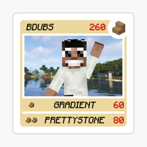 "Hermitcraft TCG - Bdubs" Sticker for Sale by mcblockpillow | Redbubble