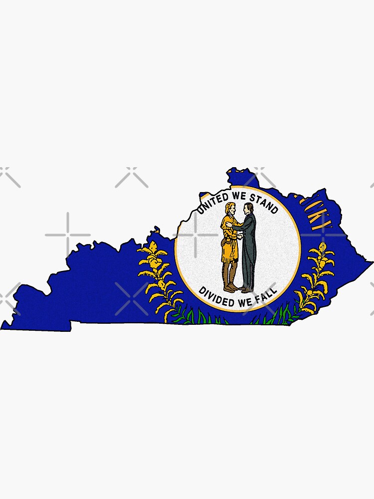 "Kentucky Map with Kentucky State Flag" Sticker for Sale by Havocgirl ...