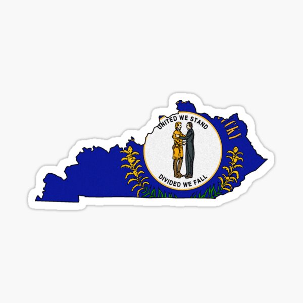 "Kentucky Map with Kentucky State Flag" Sticker for Sale by Havocgirl ...