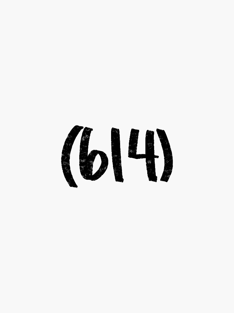 "(614)" Sticker for Sale by gracesnotes | Redbubble