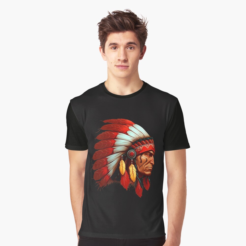 "Crimson Heritage: Red Indian Man Art" Sticker for Sale by DIGITALMKS ...