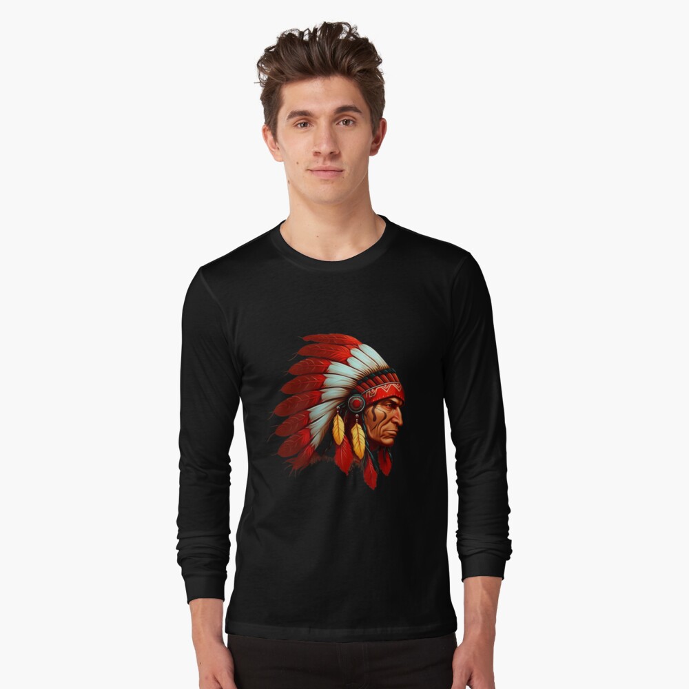 "Crimson Heritage: Red Indian Man Art" Sticker for Sale by DIGITALMKS ...