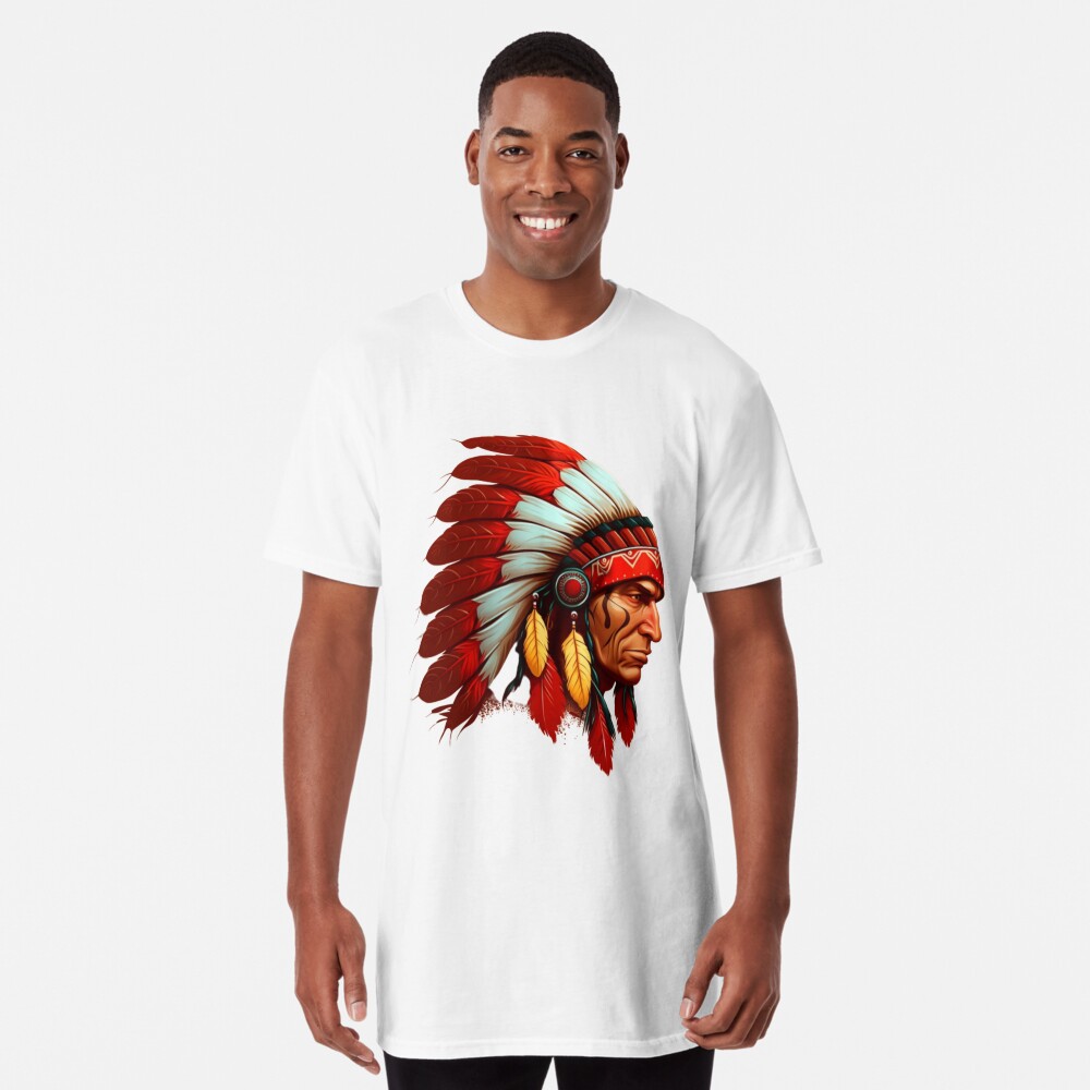 "Crimson Heritage: Red Indian Man Art" Sticker for Sale by DIGITALMKS ...