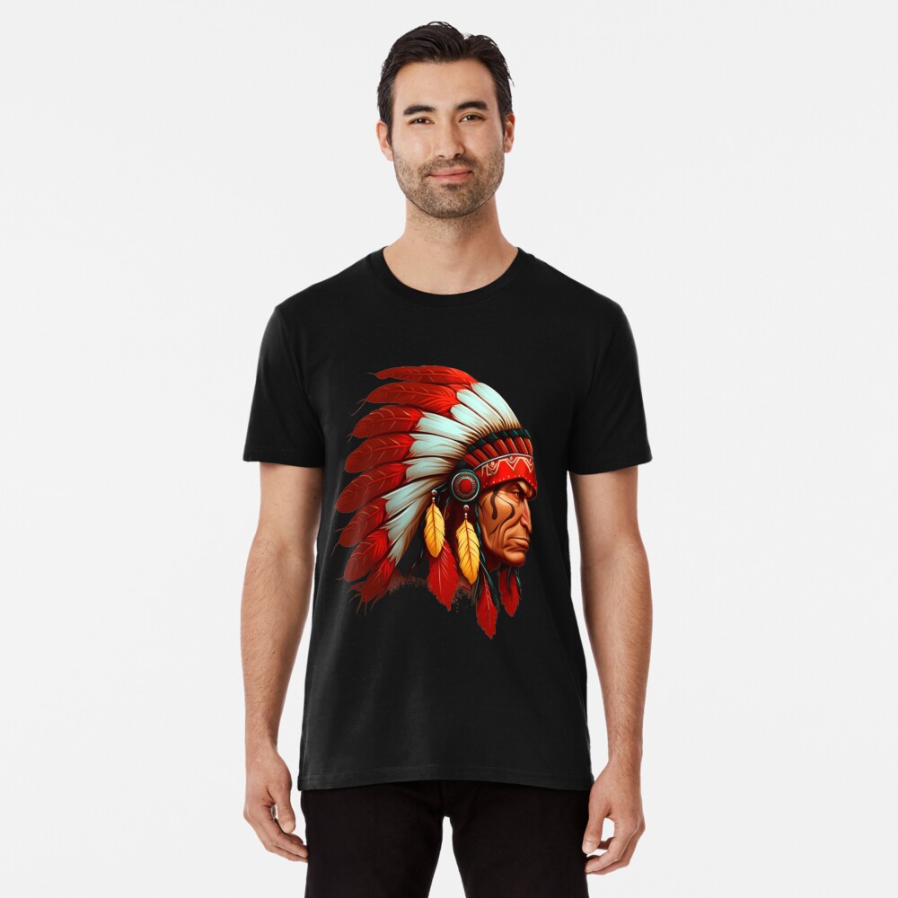 "Crimson Heritage: Red Indian Man Art" Sticker for Sale by DIGITALMKS ...
