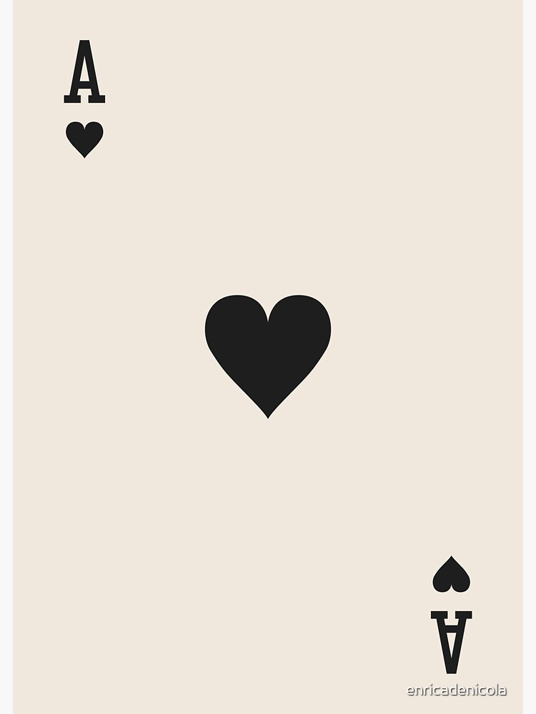 "Lucky Ace of Hearts Black and White" Sticker for Sale by ...