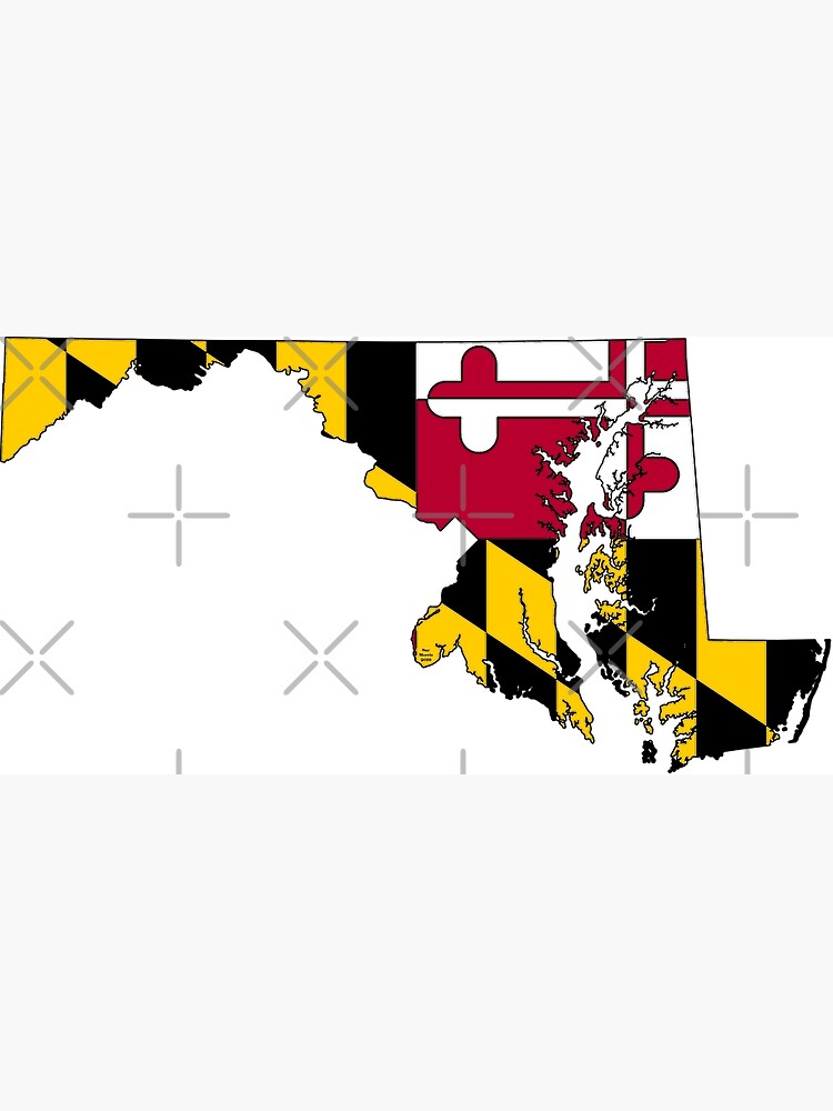 "Maryland Map With Maryland State Flag" Art Print for Sale by Havocgirl ...