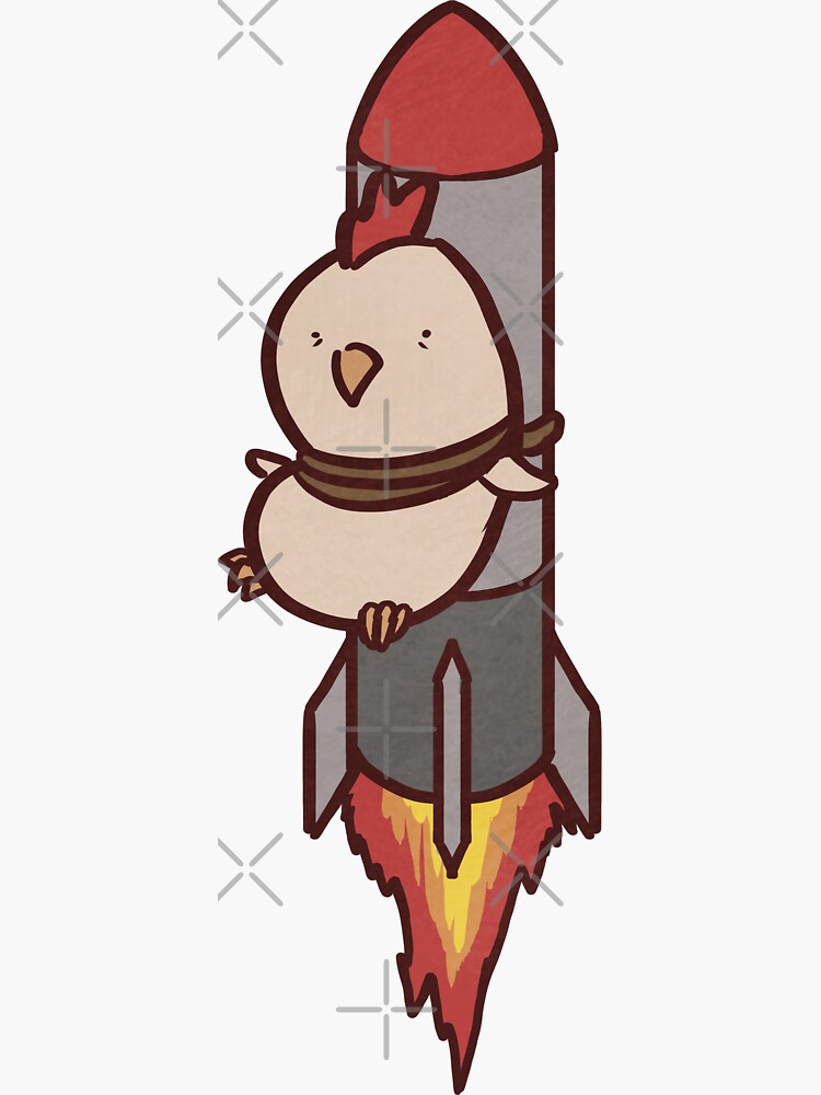 "Funny Rocket Propelled Flying Chicken" Sticker for Sale by ...