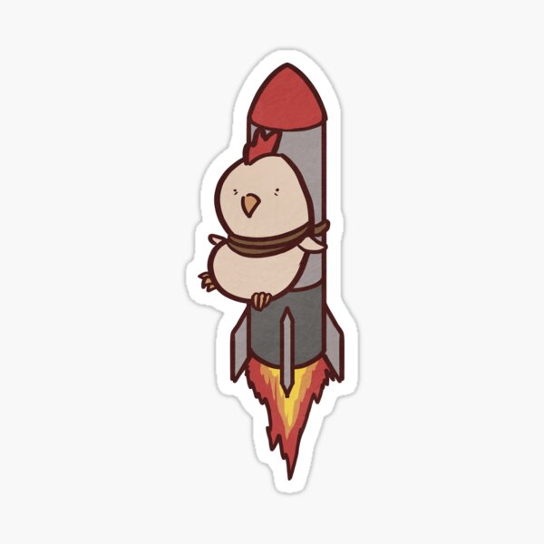 "Funny Rocket Propelled Flying Chicken" Sticker for Sale by ...