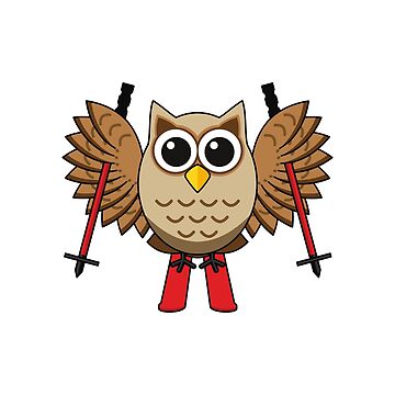 "Cute Owl Skiing Cartoon" Sticker for Sale by BirdAtWork | Redbubble