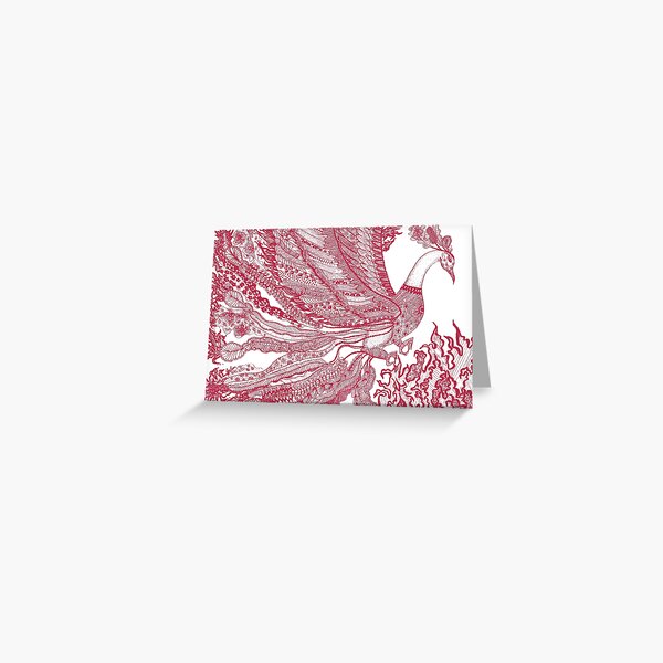 "Phoenix Bird - Drawing in Viva Magenta Pantone Color of the Year ...