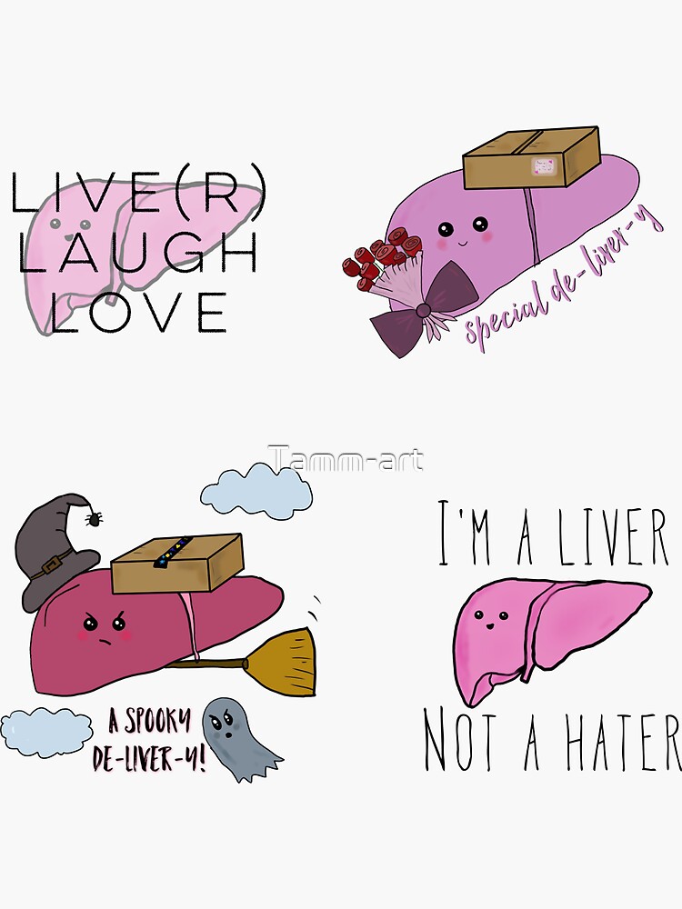 "Liver puns" Sticker for Sale by Tamm-art | Redbubble