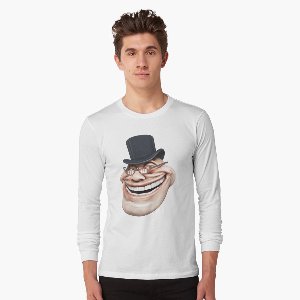 "Realistic Troll Face Wearing Top Hat Rage Comics Meme " Sticker for ...