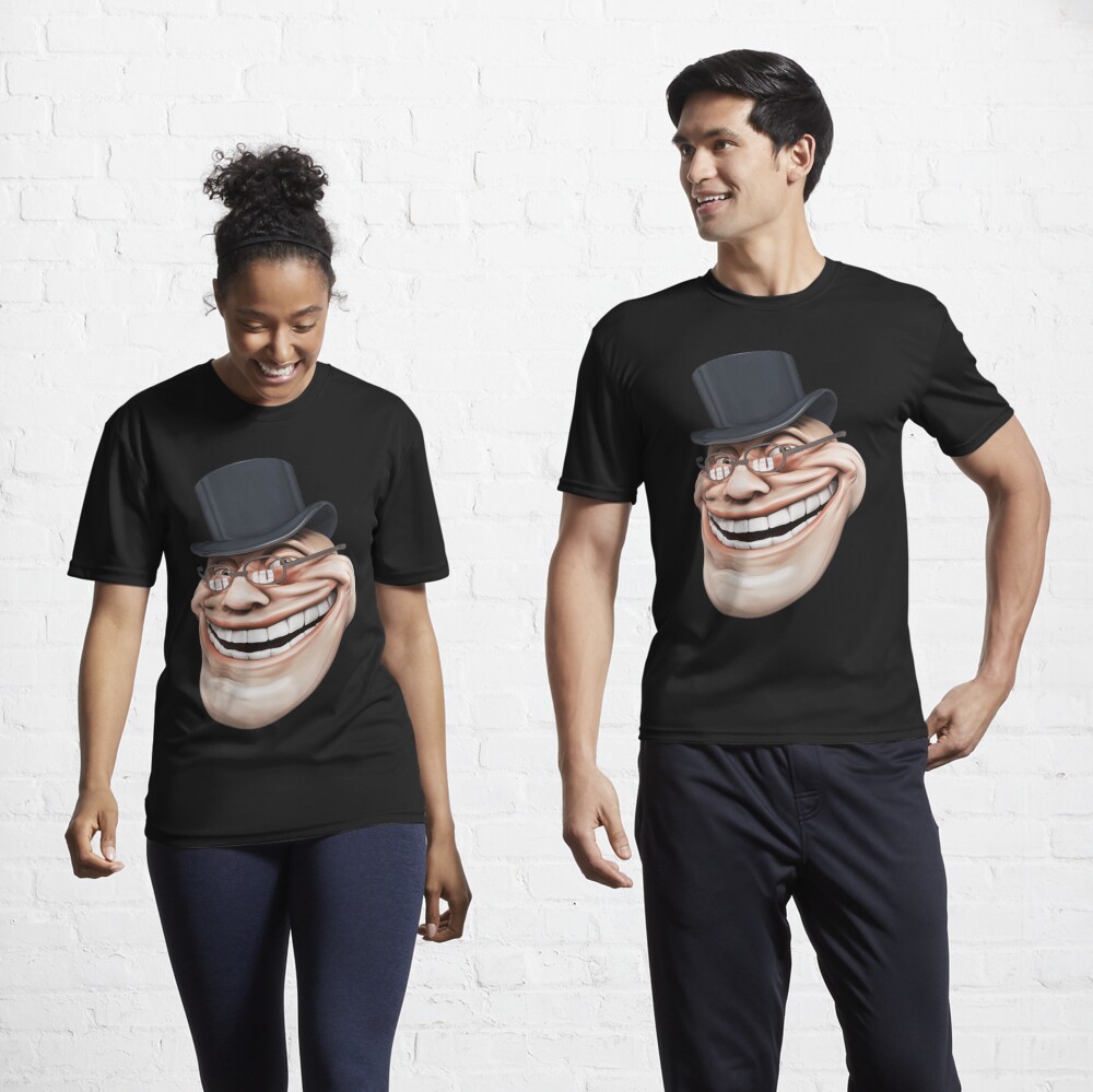 "Realistic Troll Face Wearing Top Hat Rage Comics Meme " Sticker for ...