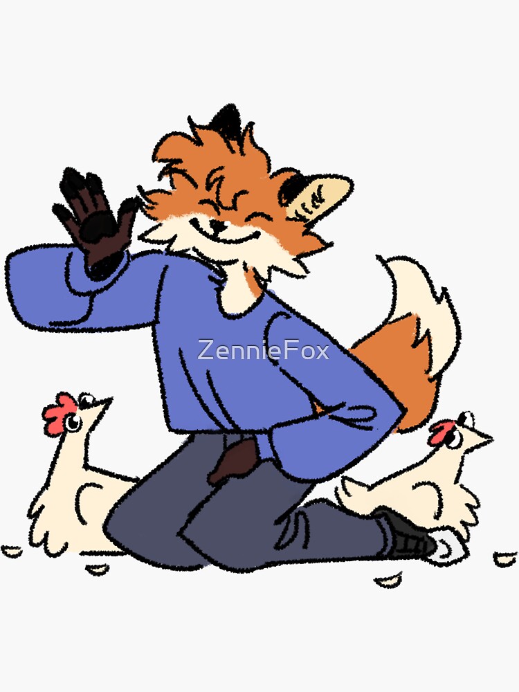 "Chicken Fella" Sticker for Sale by ZennieFox | Redbubble
